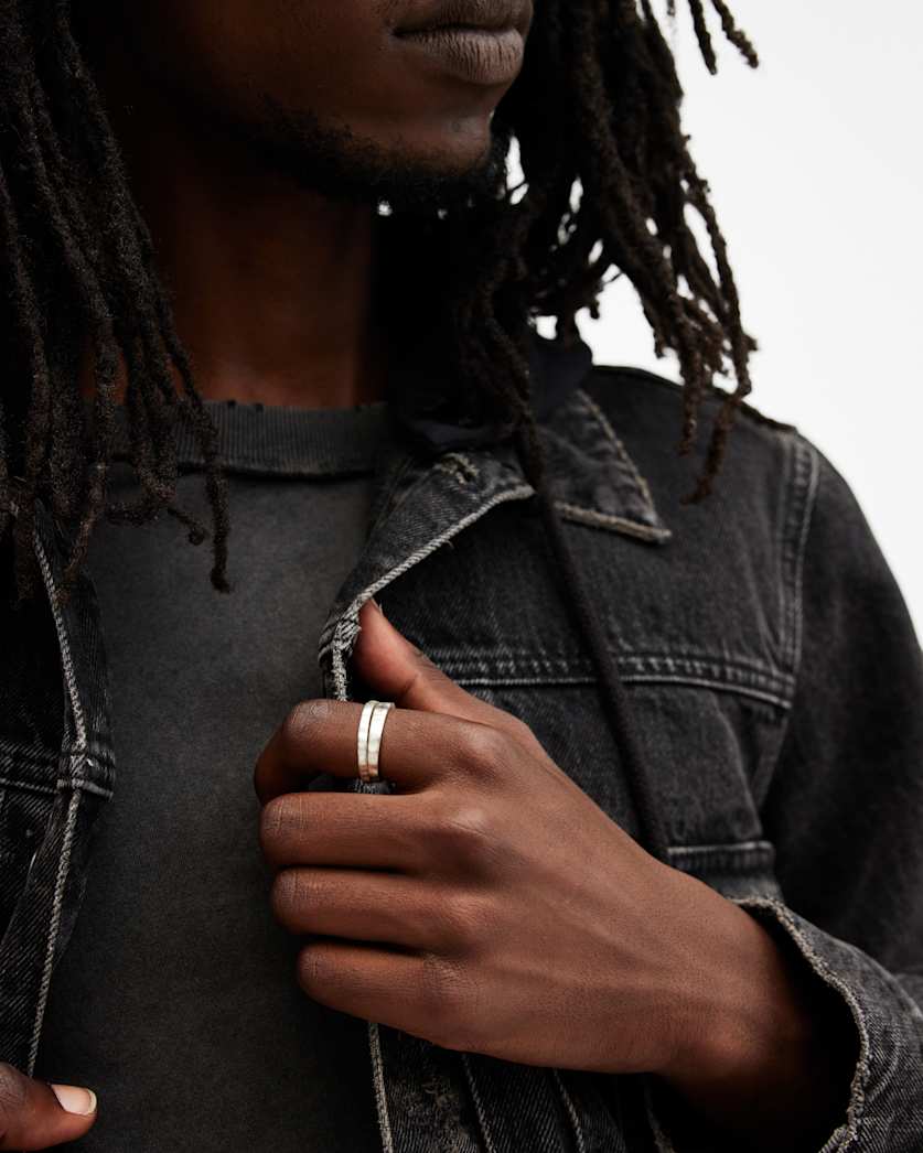 Josh Sterling Silver Ring Set WARM SILVER | ALLSAINTS